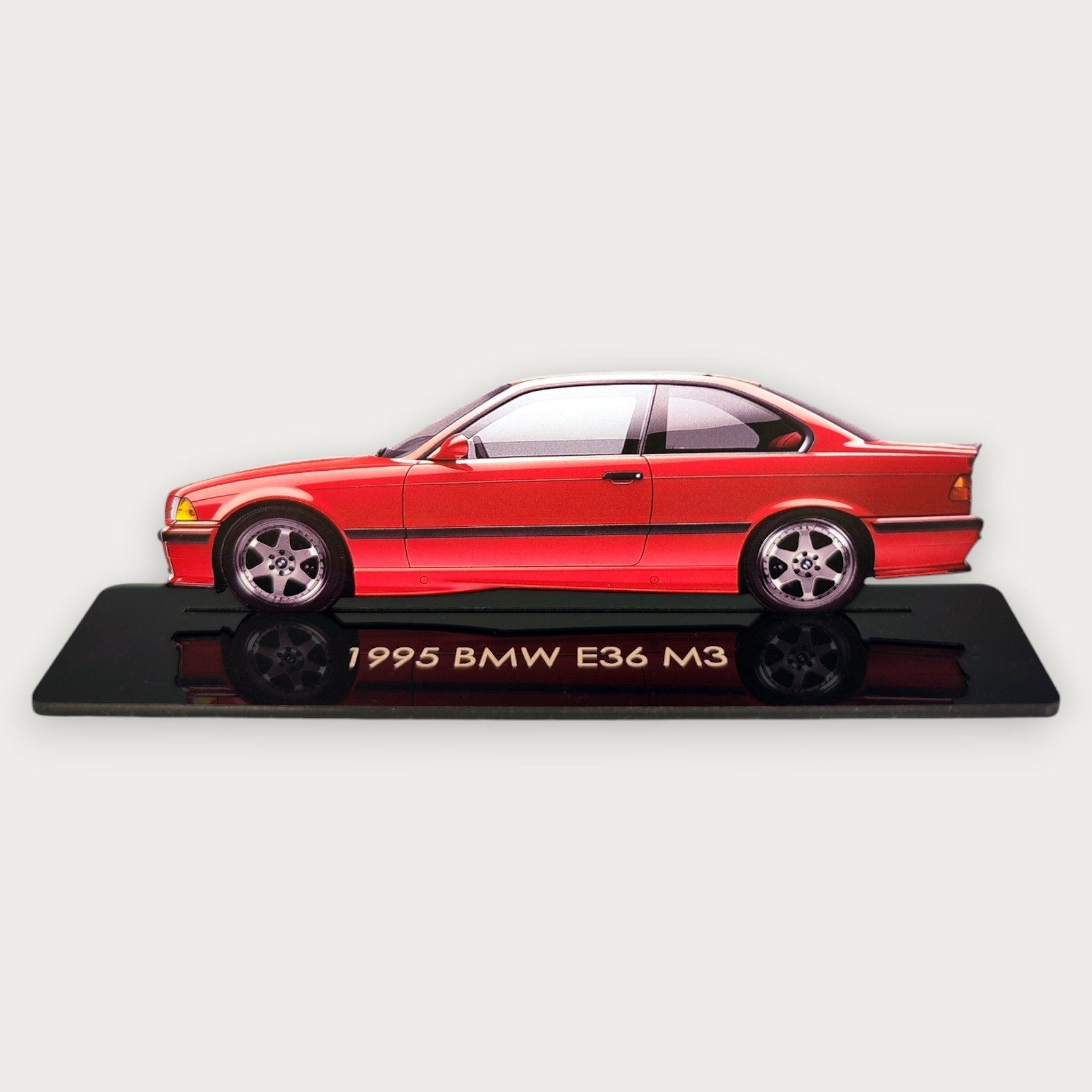 1995 BMW E36 M3 (1) Metal Car Wall Art, Color 2D Diecast Car Decor, Si ...