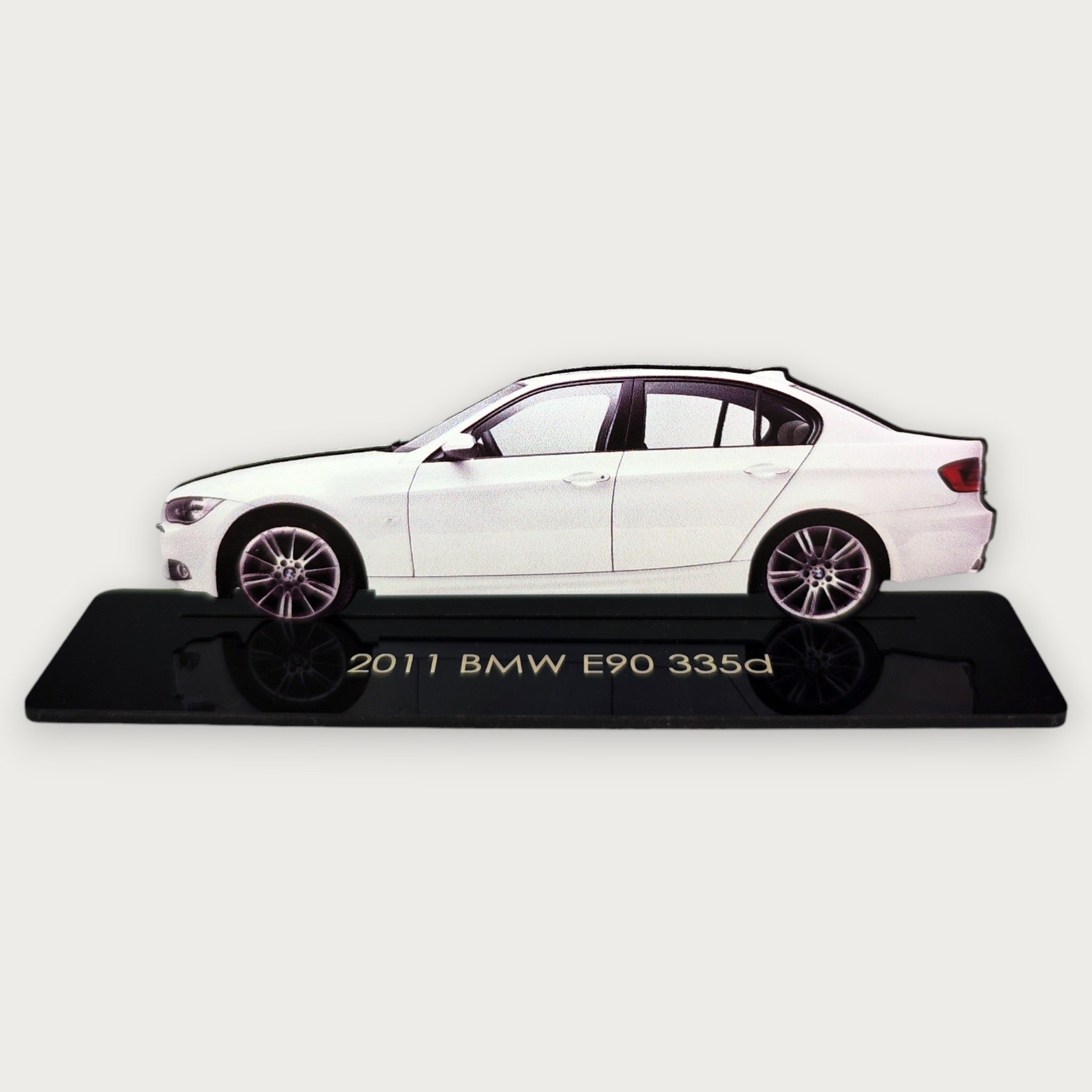 2011 BMW E90 335d (2) Metal Car Wall Art, Color 2D Diecast Car Decor ...