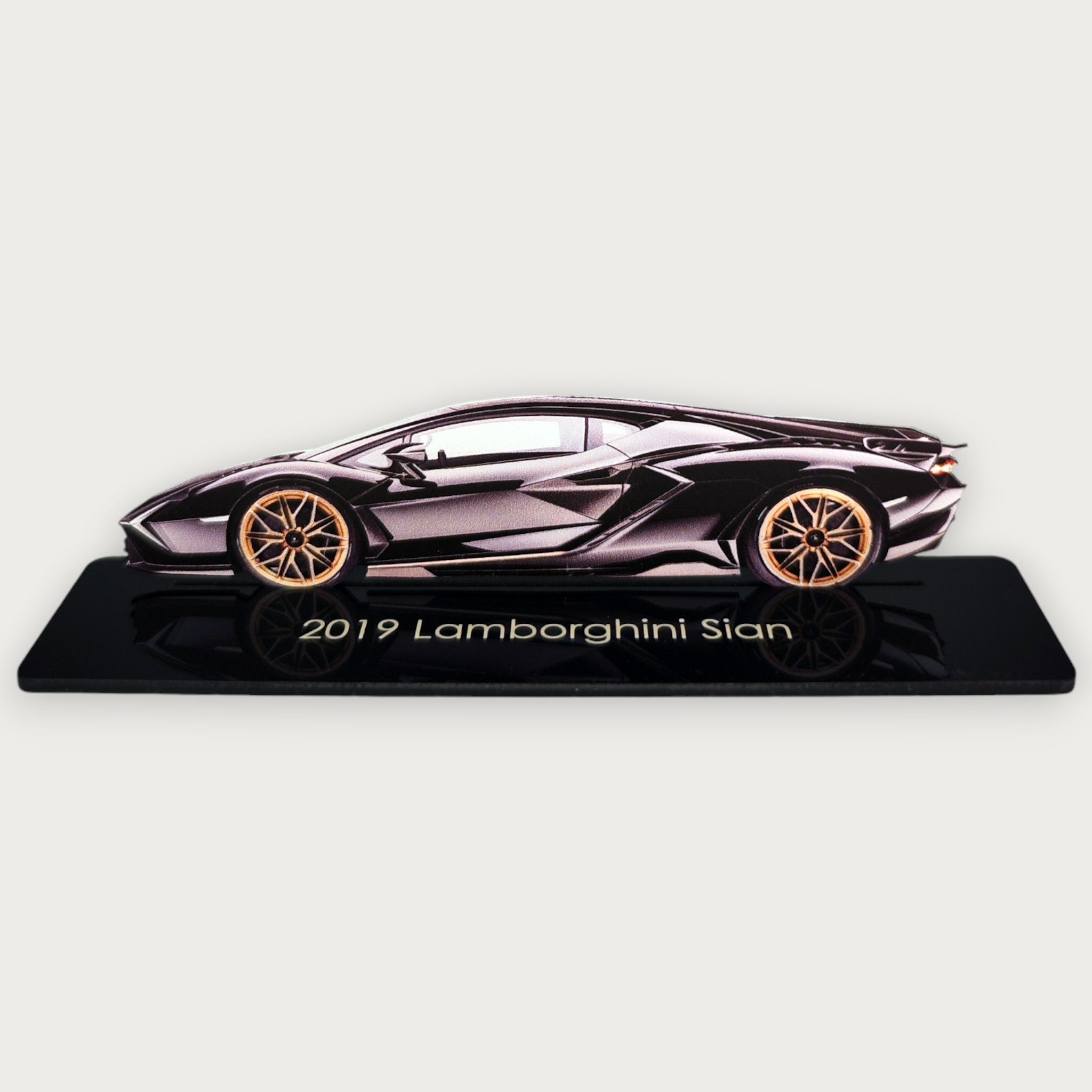2019 Lamborghini Sian (1) Metal Car Wall Art, Color 2D Diecast Car Dec ...