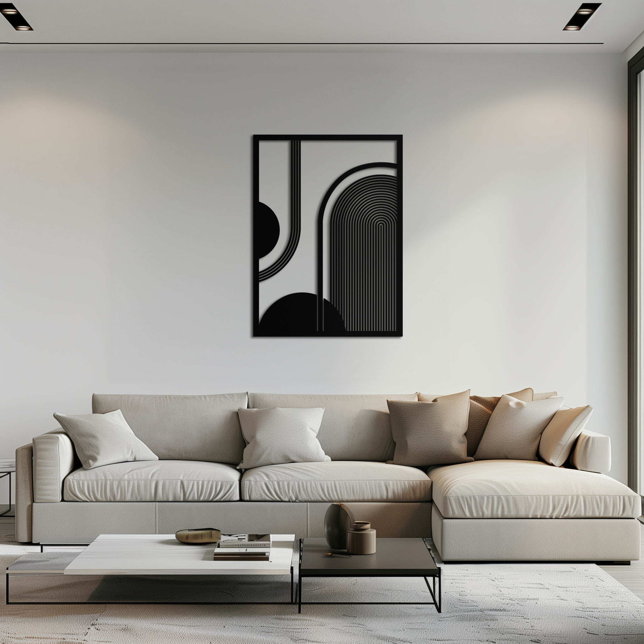 Geometric Half-Circle Metal Wall Art – Minimalist Arch & Shape Design ...